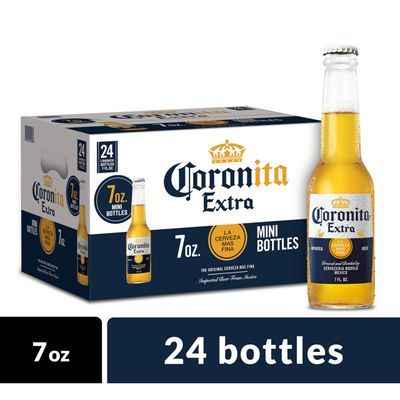 Corona Extra Coronita Mexican Lager Beer, 24 pk 7 fl oz Bottles, 4.6% ...