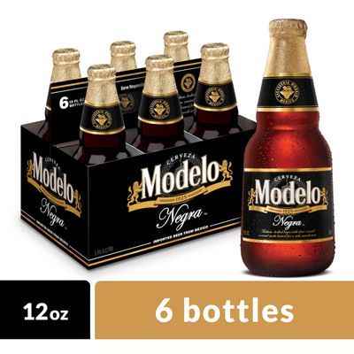 Modelo Negra Mexican Amber Lager Beer, 6 pk 12 fl oz Bottles, 5.4% ABV ...